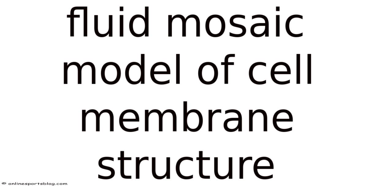 Fluid Mosaic Model Of Cell Membrane Structure